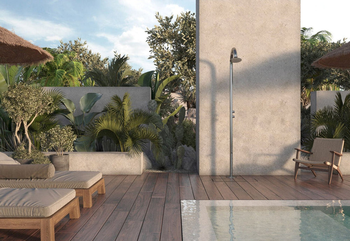 Diseñando un paraíso costero con columnas de ducha exteriores – AMA ...